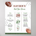 Football First Year Birthday Milestone Poster | Zazzle