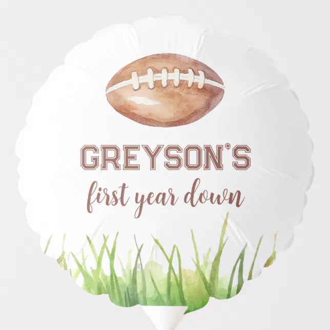Football First Year Down 1st Birthday Party Balloon | Zazzle