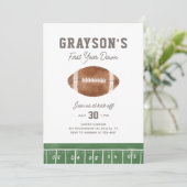 Football First Year Down 1st Birthday Party Invitation | Zazzle