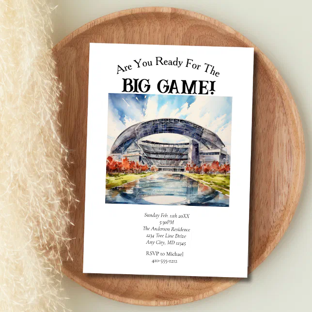Football Game Day Big Game Party Invitation | Zazzle