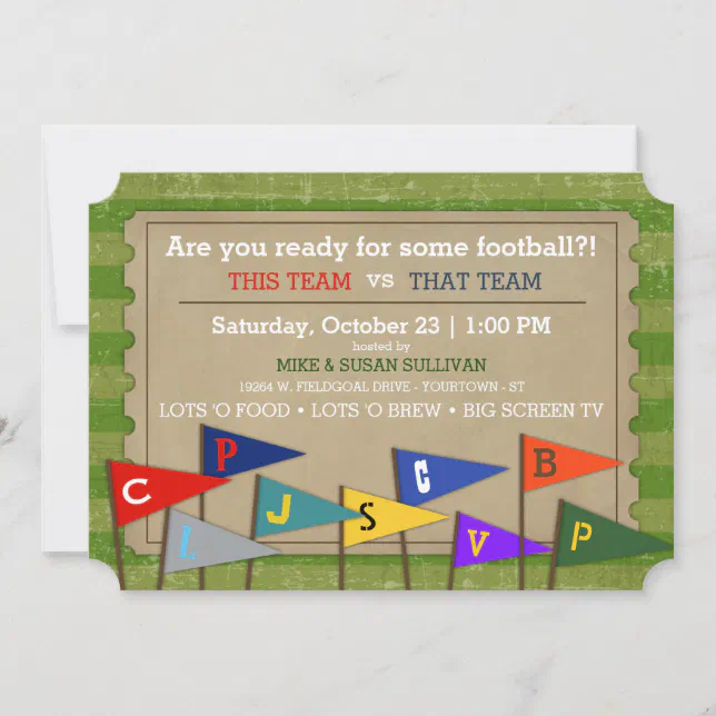 Football Game Day Custom Party Invitation | Zazzle