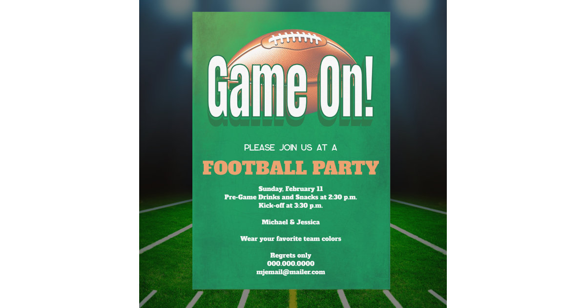 Football Game Party Invitation | Zazzle