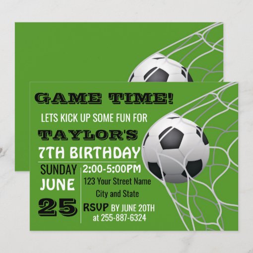 Football Game time Birthday invitation card | Zazzle