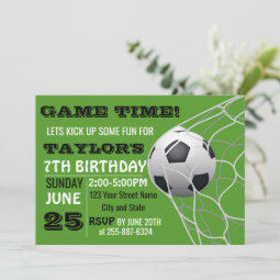 Football Game time Birthday invitation card | Zazzle