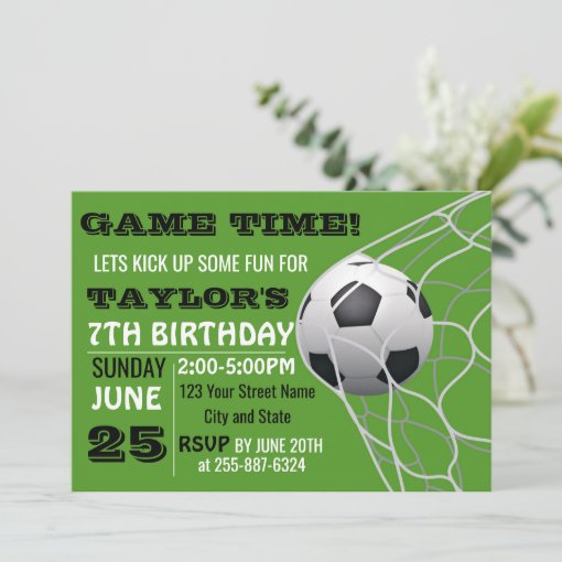 Football Game time Birthday invitation card | Zazzle