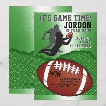 Football Game Time Birthday Party Invitation | Zazzle
