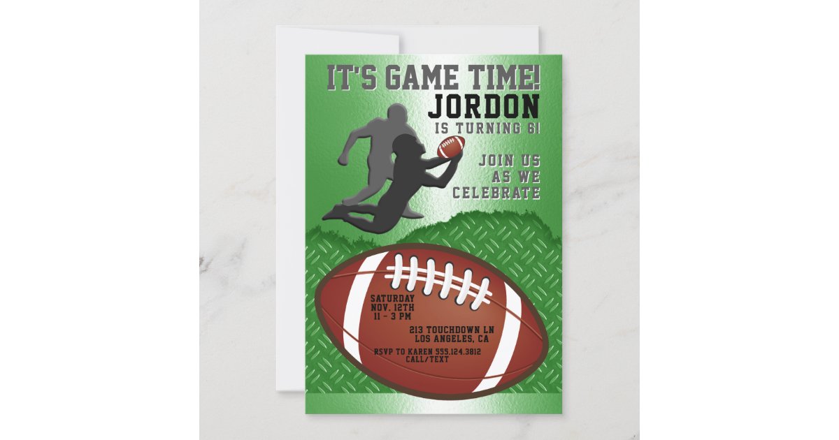 Football Game Time Birthday Party Invitation | Zazzle