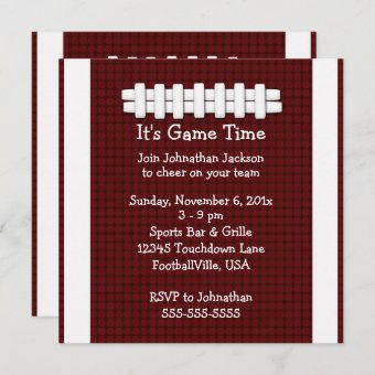 Football Game Time Invitation | Zazzle