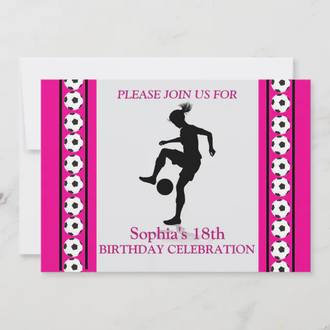 Football Girl Birthday Party, Football Player Invitation | Zazzle