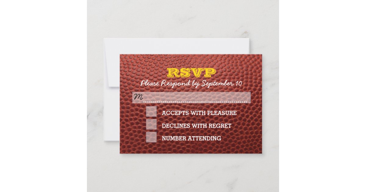 Football Gold Bar Mitzvah RSVP Card | Zazzle