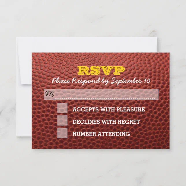 Football Gold Bar Mitzvah RSVP Card | Zazzle