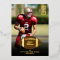 Football Graduation Party Foil Invitation | Zazzle