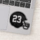 Football helmet custom number black sticker | Zazzle
