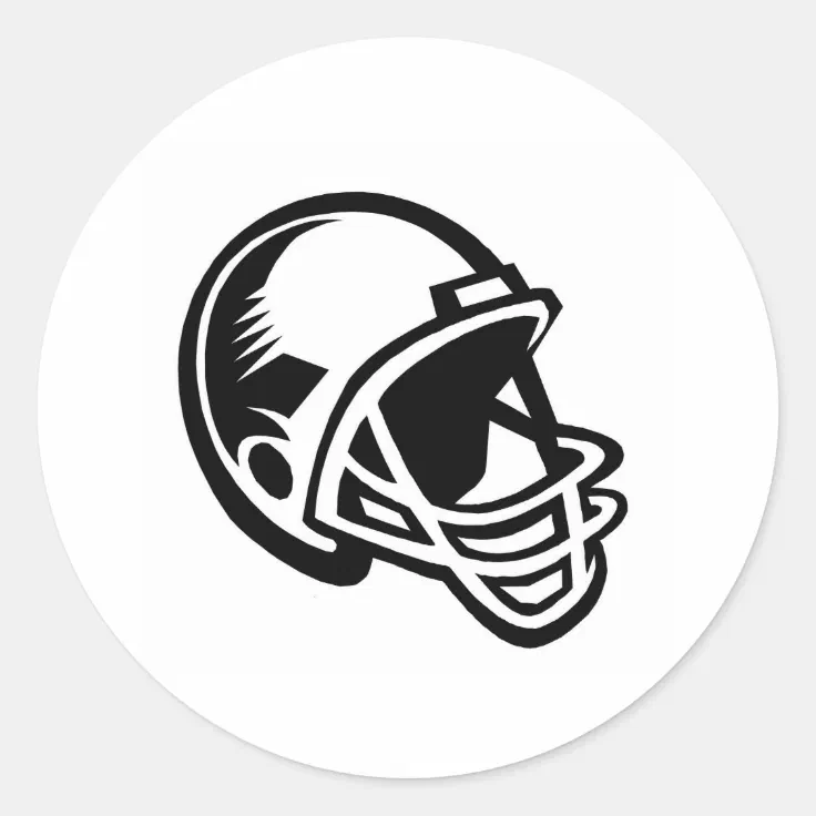Football helmet logos classic round sticker | Zazzle
