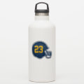 Football helmet personalized navy yellow gold sticker | Zazzle
