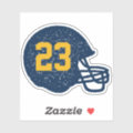 Football helmet personalized navy yellow gold sticker | Zazzle