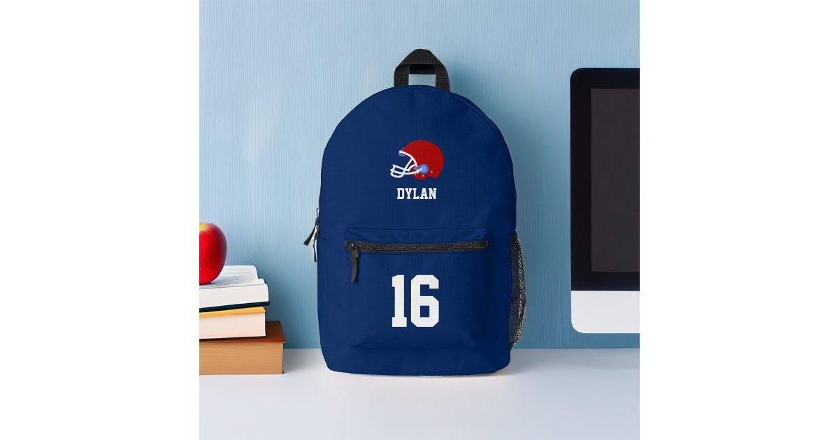 Football Helmet Personalized Printed Backpack | Zazzle