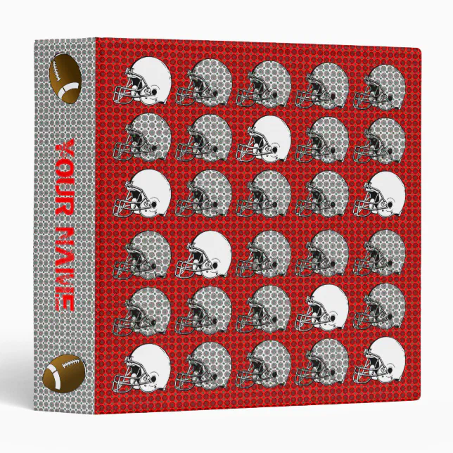 Football Helmet Sport Binder Red 2 | Zazzle