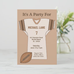 Football Jersey Birthday Invitation | Zazzle