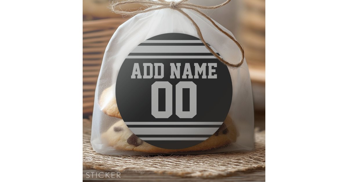 Football Jersey - Customize with Your Info Classic Round Sticker | Zazzle