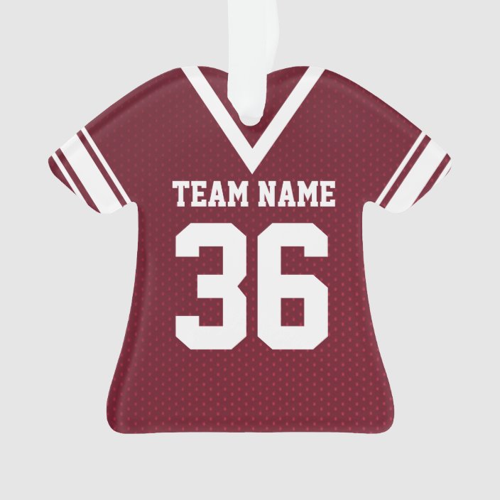 Football Jersey Maroon Uniform with Number Ornament | Zazzle.com