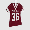 Football Jersey Maroon Uniform with Number Ornament | Zazzle