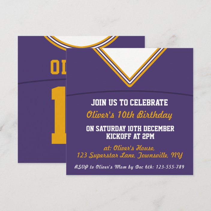 Football Jersey Themed Party Invite Template | Zazzle.com