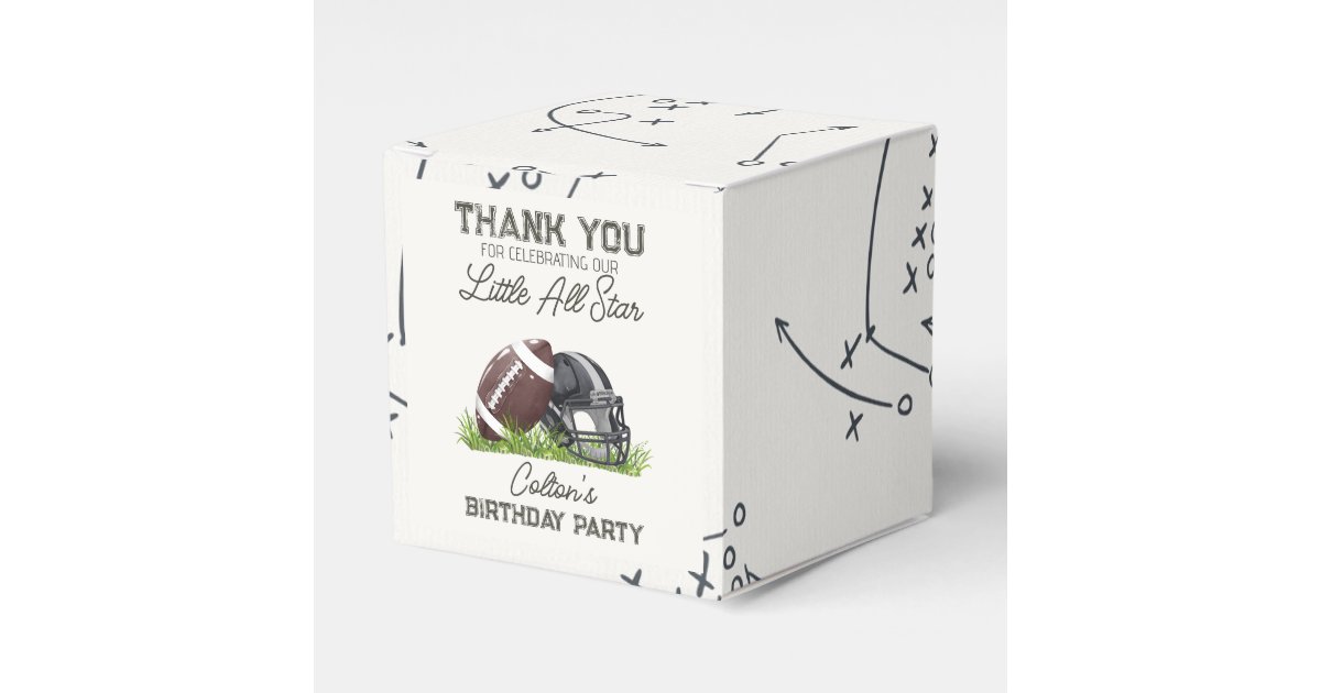 Football Little All Star Touchdown Birthday Favor Boxes | Zazzle
