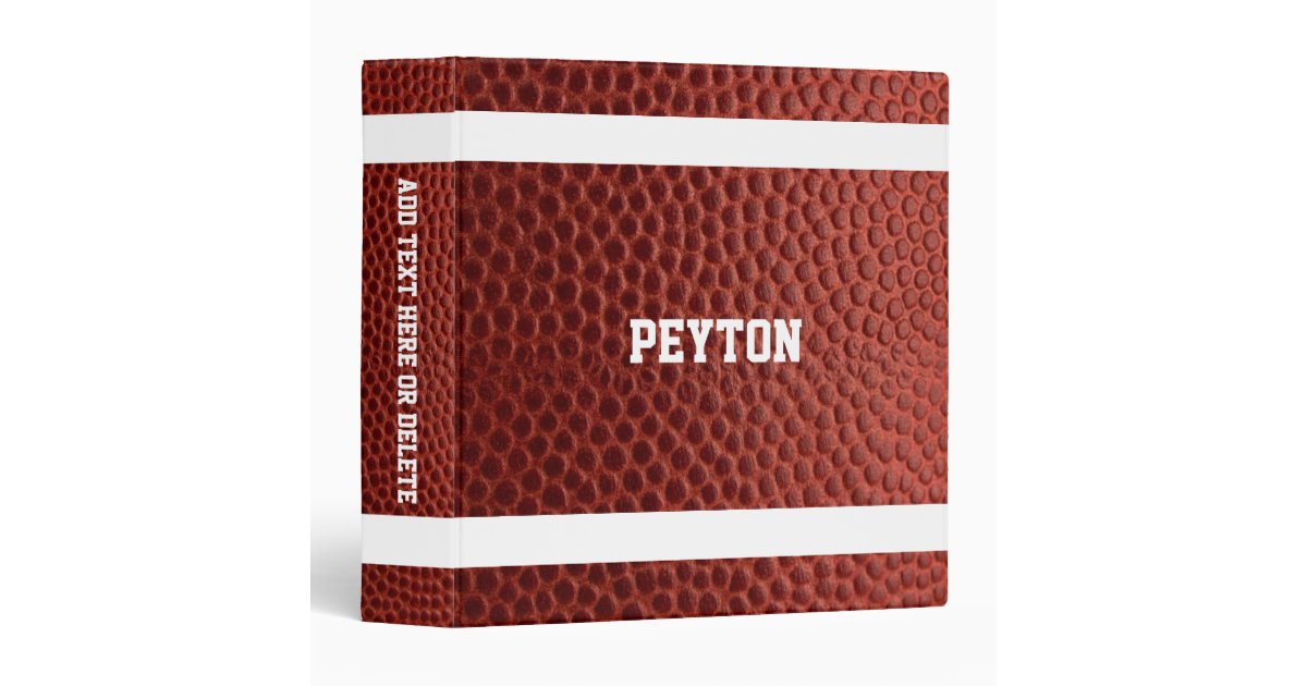 Football Look Personalized 3 Ring Binder | Zazzle