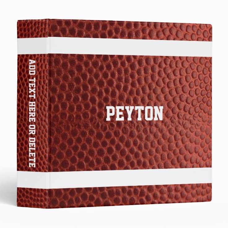 Football Look Personalized 3 Ring Binder | Zazzle