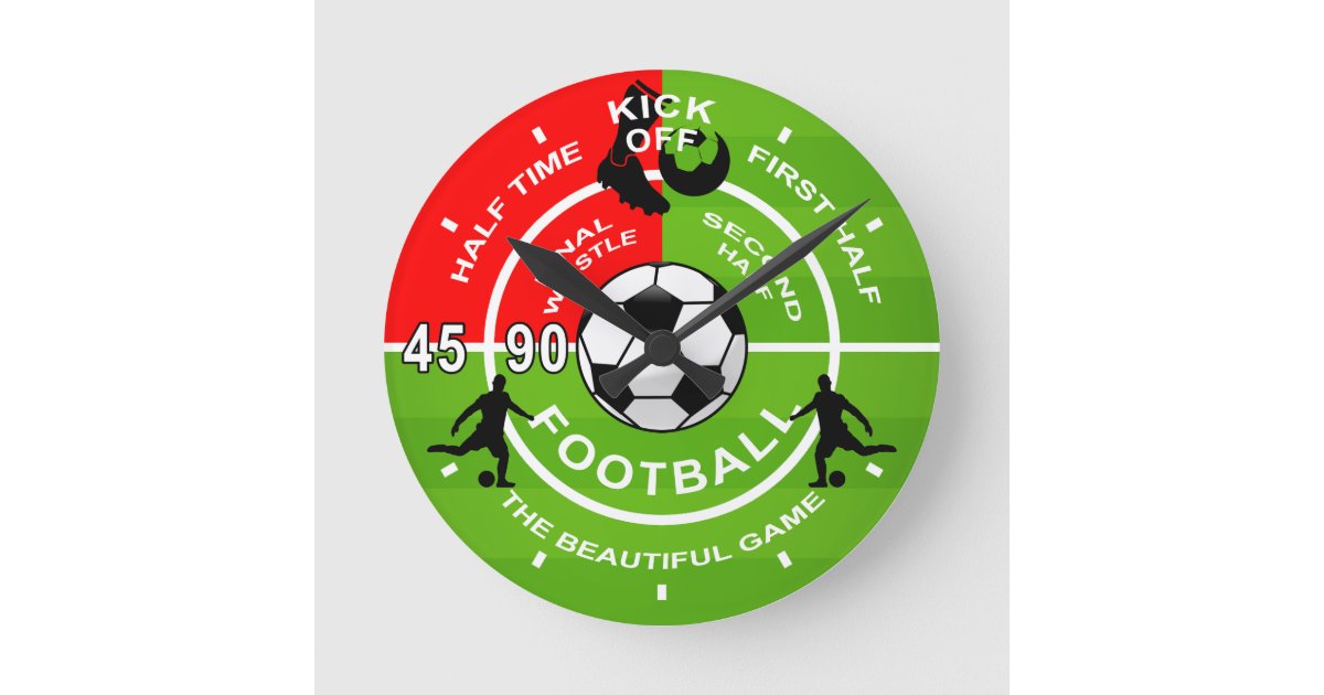 Football Match Football Clock | Zazzle