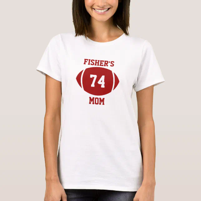 Football Mom Red T-Shirt | Zazzle