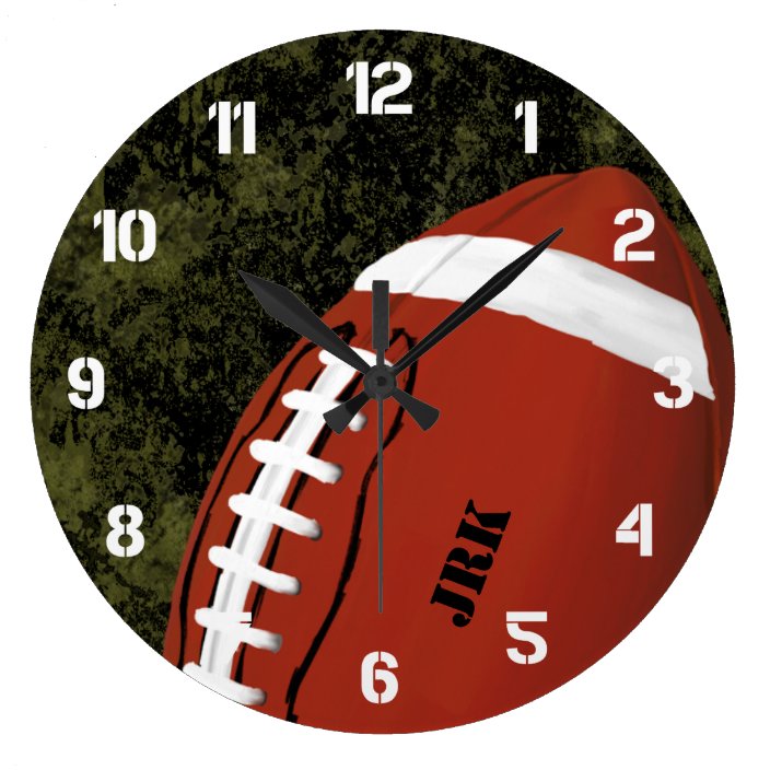 Football Monogram Large Clock | Zazzle.com