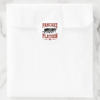 Football Offensive Lineman Pancake Platoon Classic Round Sticker | Zazzle
