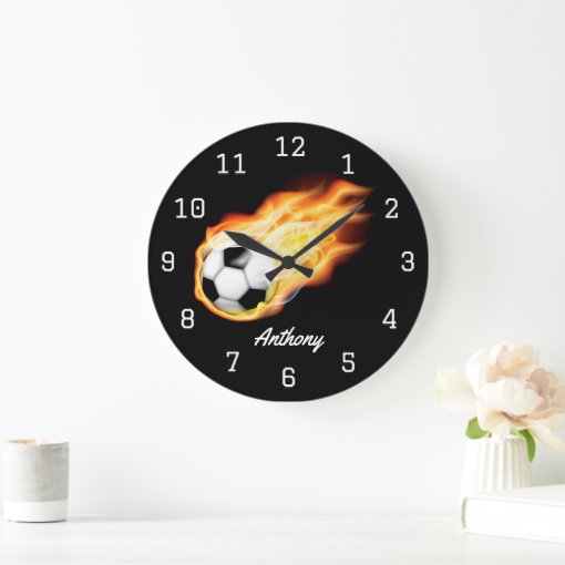 Football or Soccer personalized Large Clock | Zazzle