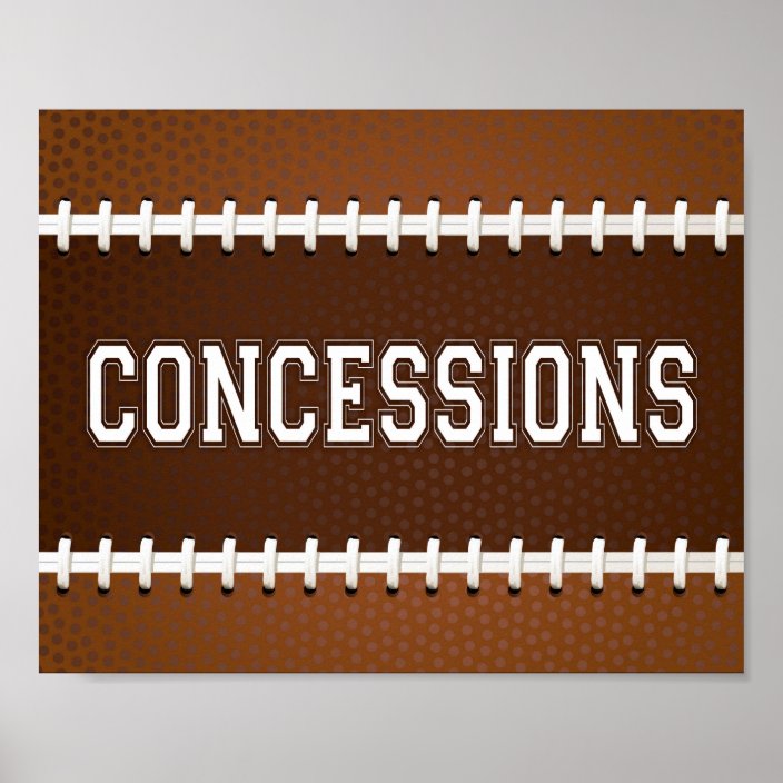 Football Party CONCESSIONS Sign Print | Zazzle.com