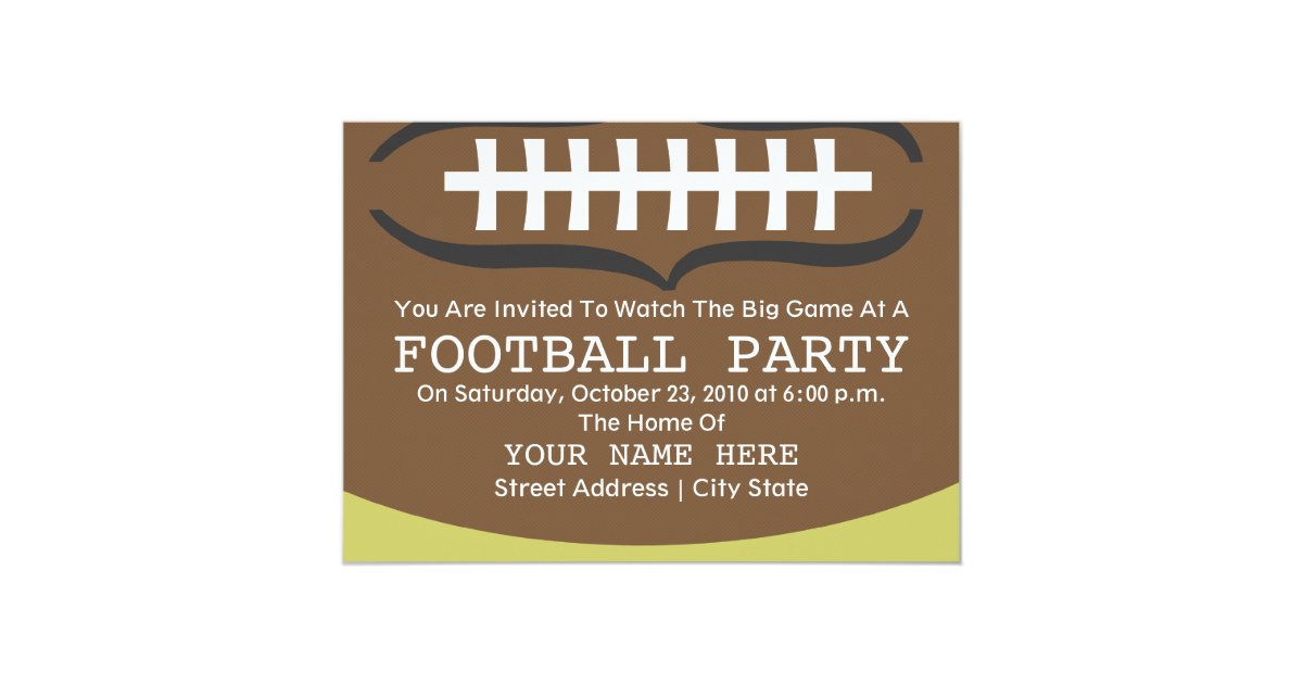 Football Party Invitation | Zazzle.com