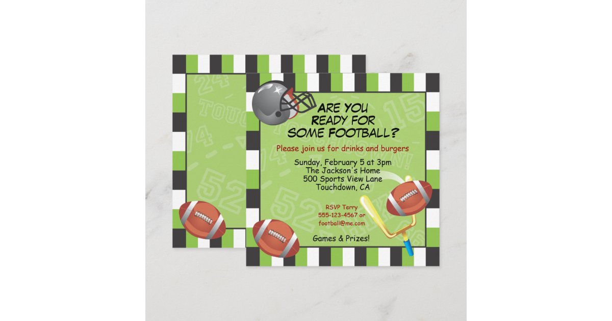 Football Party Invitation for adults or kids | Zazzle