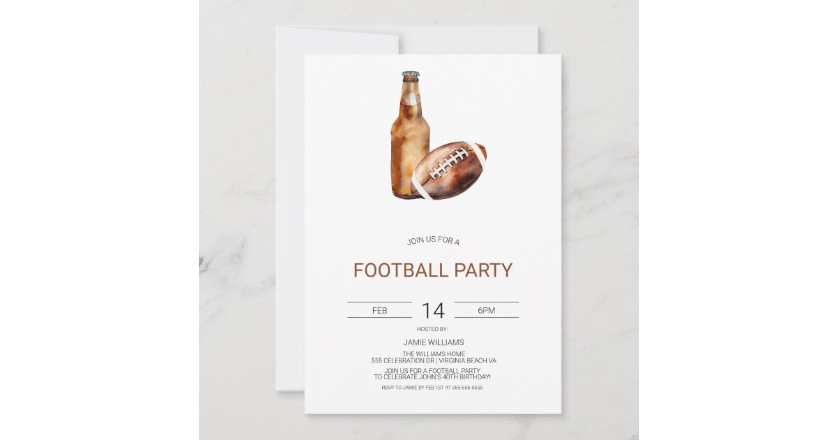 Football Party Invitation, The Big Game Invite | Zazzle