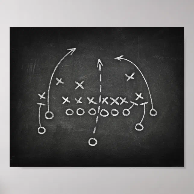 Football Party PLAYBOOK IV Sign Chalk Print | Zazzle