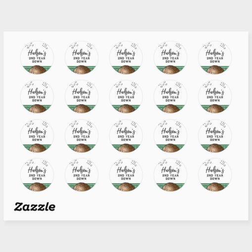 Football Party Sticker | Football Circle Sticker | Zazzle
