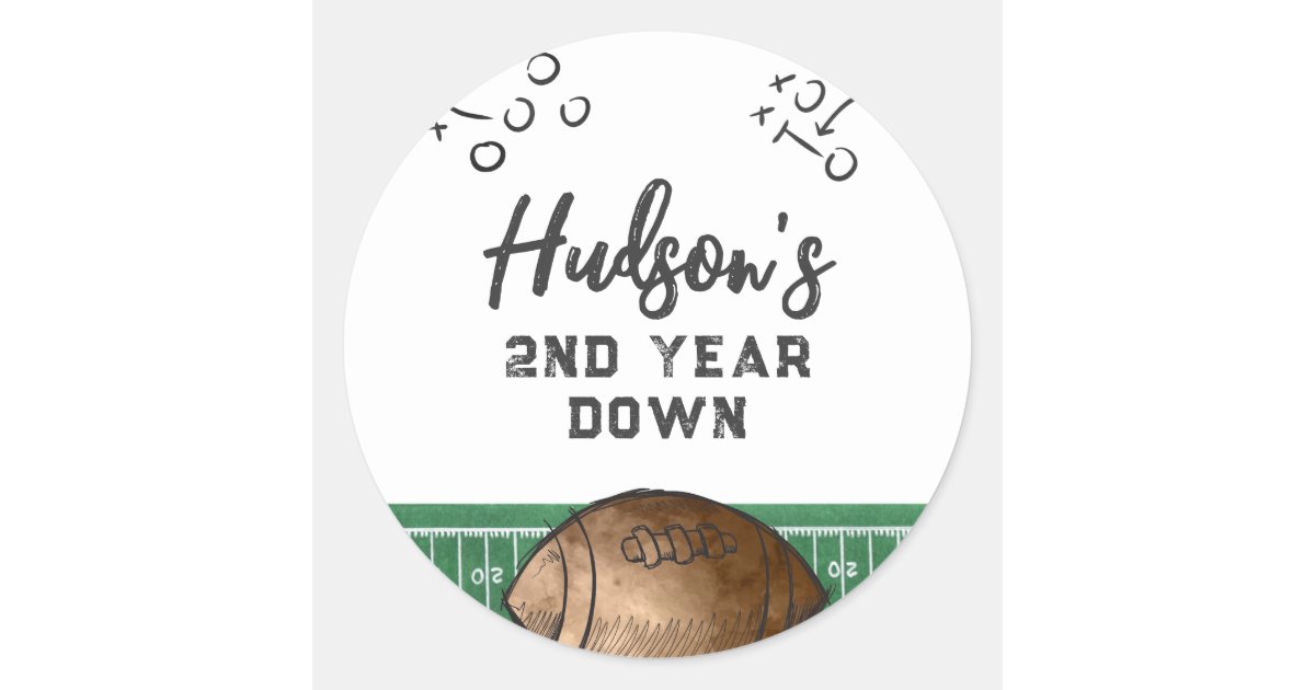 Football Party Sticker | Football Circle Sticker | Zazzle