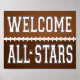 Football Party WELCOME ALL-STARS Sign Print | Zazzle