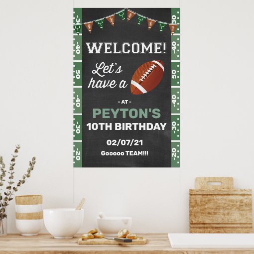 Football Party Welcome Sign | Zazzle