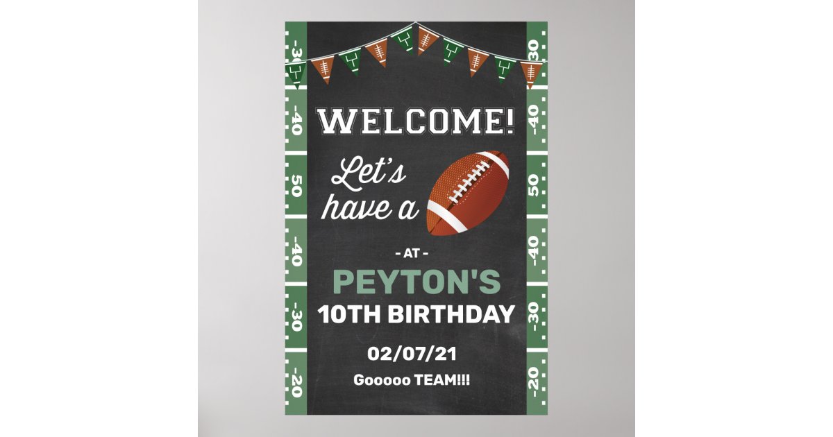 Football Party Welcome Sign | Zazzle
