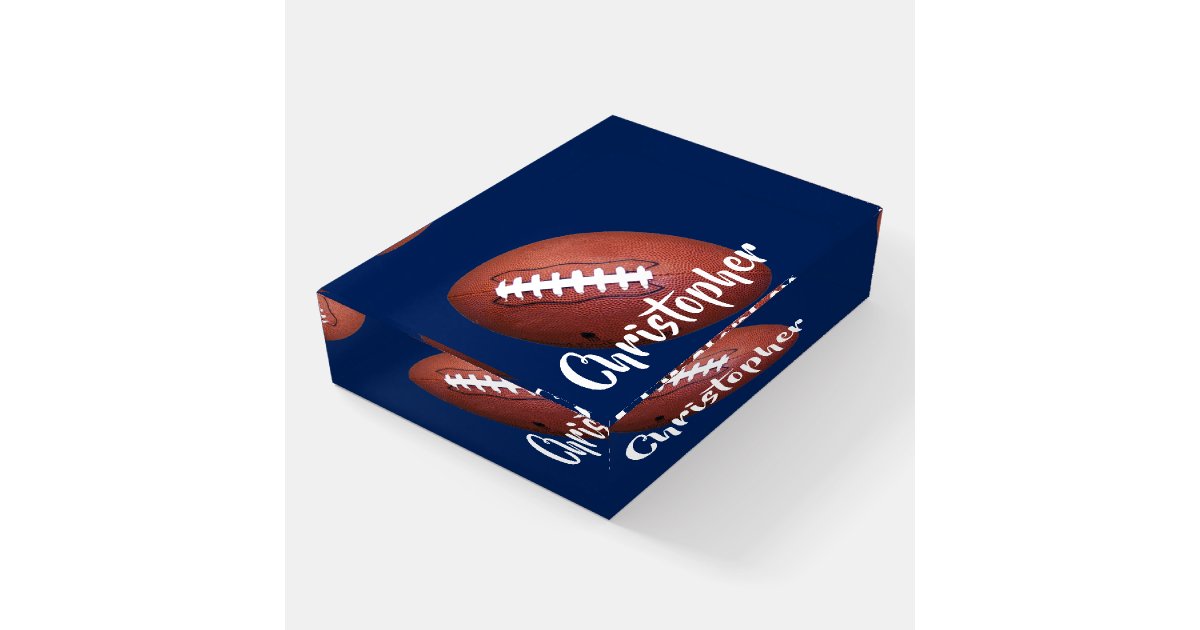 Football Personalized Name Glass Paperweight | Zazzle