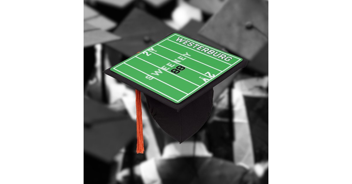 Football Personalized Name Number Custom Colors Graduation Cap Topper ...
