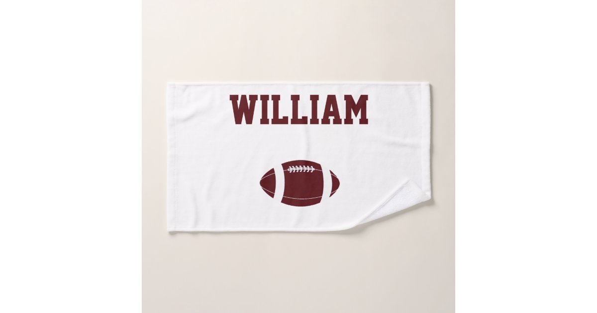 Football Personalized Sports Hand Towel | Zazzle