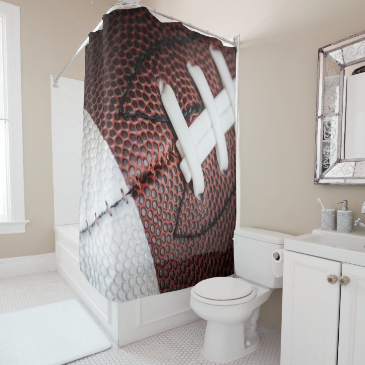 Football Photo Close-Up Shower Curtain | Zazzle