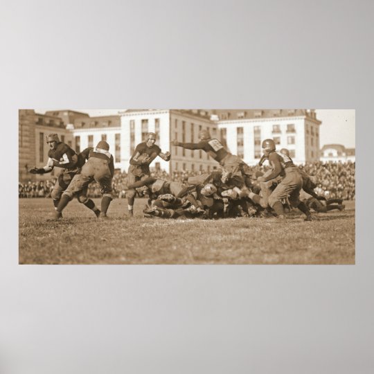 Football Play 1920 Sepia Poster | Zazzle.com